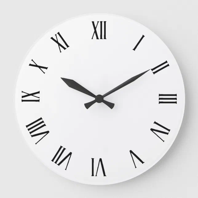 Simple Minimalist Roman Numerals | Wall Clock | Zazzle
