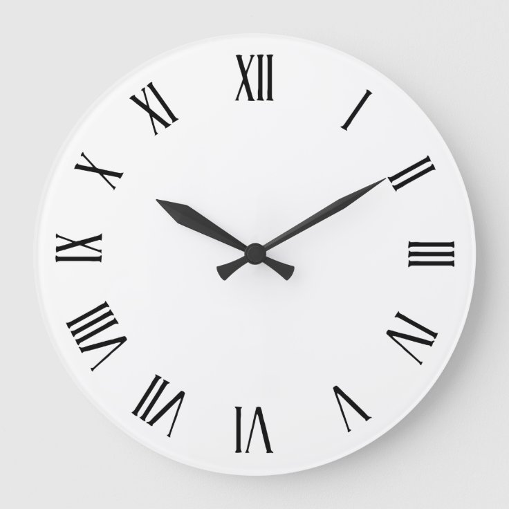 Simple Minimalist Roman Numerals | Wall Clock | Zazzle