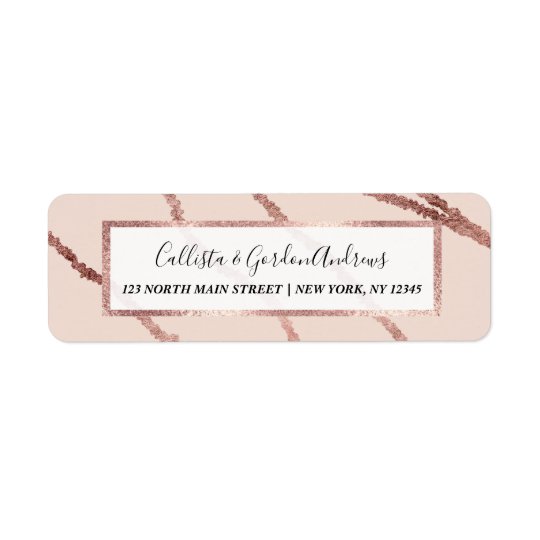 Simple Minimalist Rose Gold Pink Squiggly Stripes Label | Zazzle.com