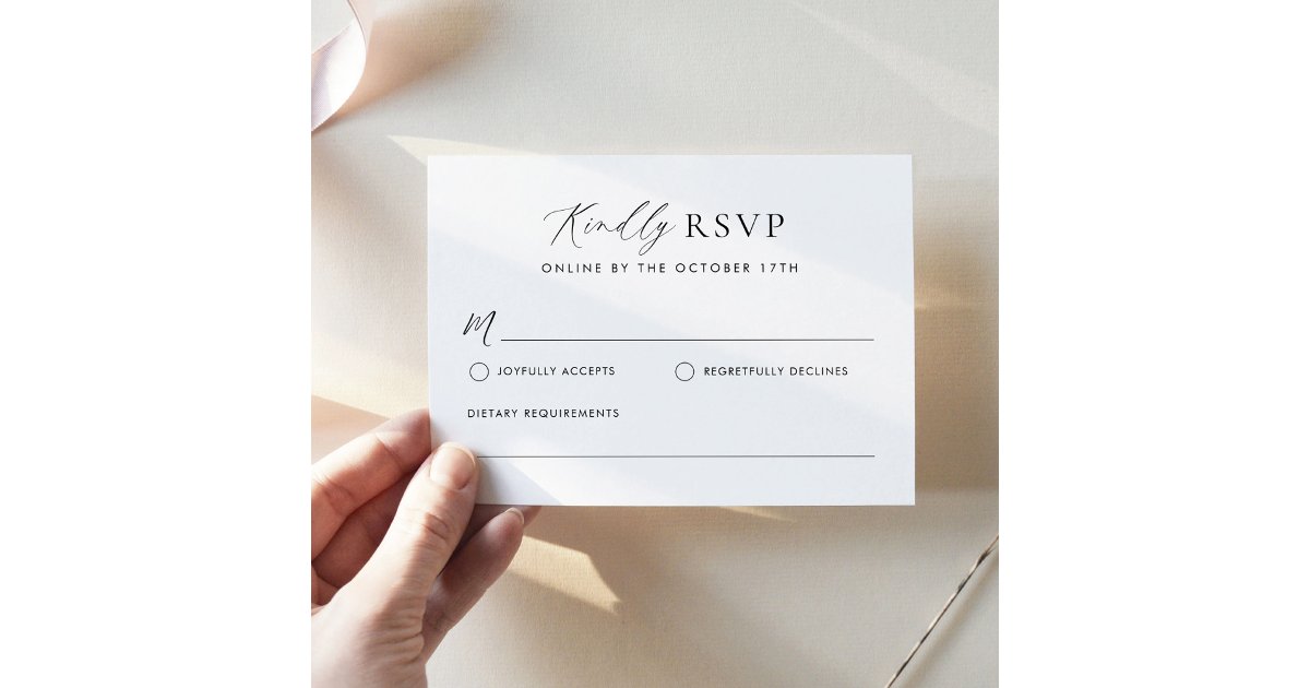 Simple Minimalist RSVP Card | Zazzle