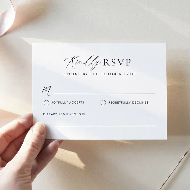 Simple Minimalist RSVP Card | Zazzle