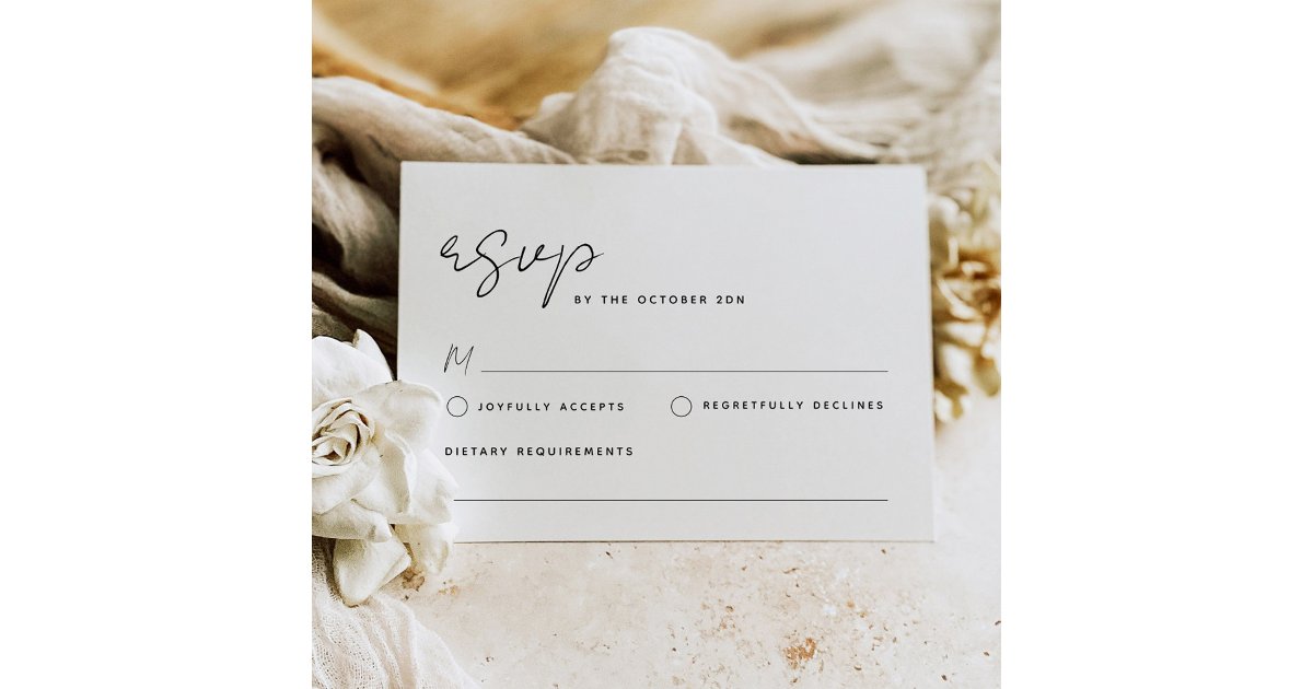Simple Minimalist RSVP Card | Zazzle