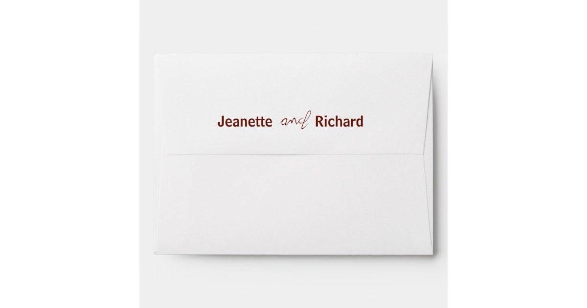Simple Minimalist Script Wedding Envelope | Zazzle