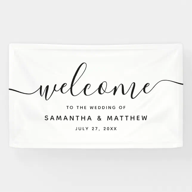 Simple Minimalist Script Welcome To The Wedding Banner | Zazzle