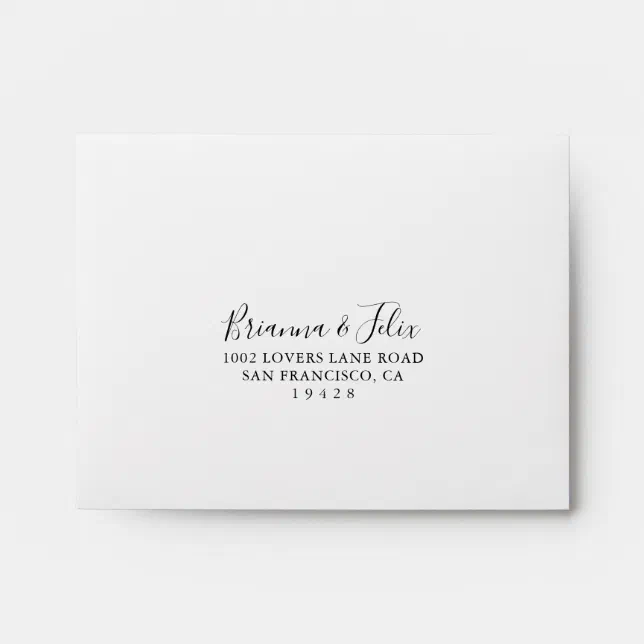 Simple Minimalist Self-Addressed RSVP Envelope | Zazzle