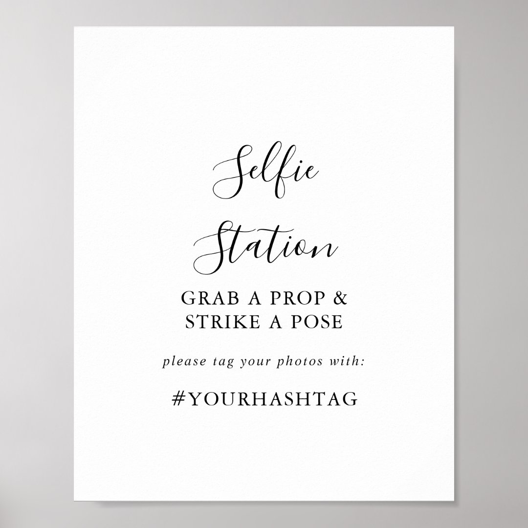 Simple Minimalist Selfie Station Sign | Zazzle