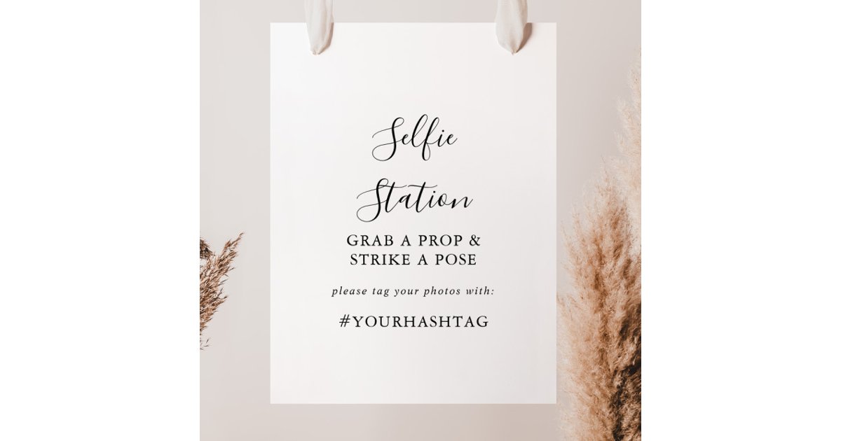 Simple Minimalist Selfie Station Sign | Zazzle