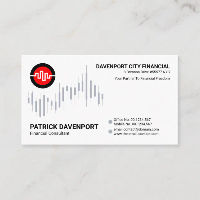 Simple Minimalist Stock Exchange Graph, Trader Business Card | Zazzle