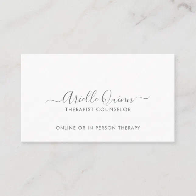 Simple Minimalist Therapist Counselor Business Card | Zazzle