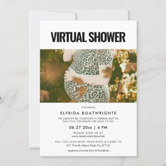 Simple minimalist Virtual shower photo Invitation | Zazzle