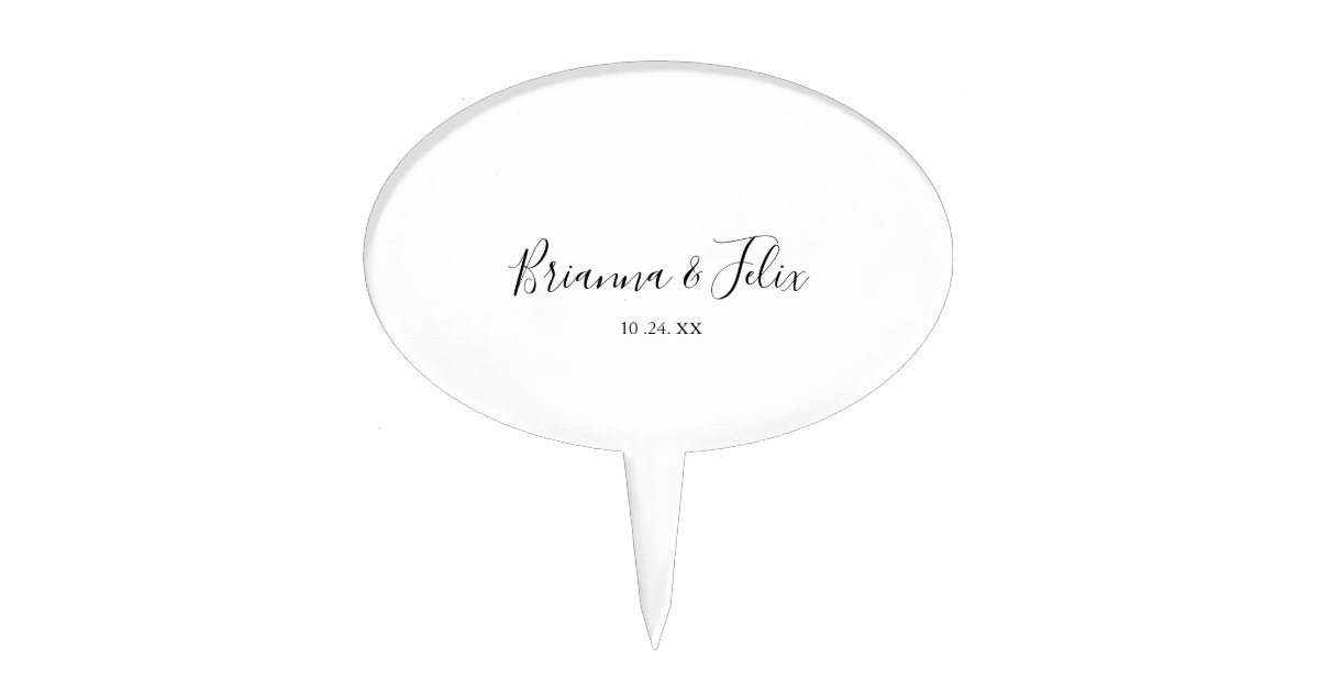 Simple Minimalist Wedding Cake Topper | Zazzle