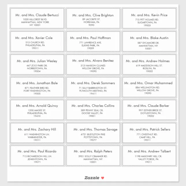 Simple Minimalist Wedding Guest Address Label | Zazzle