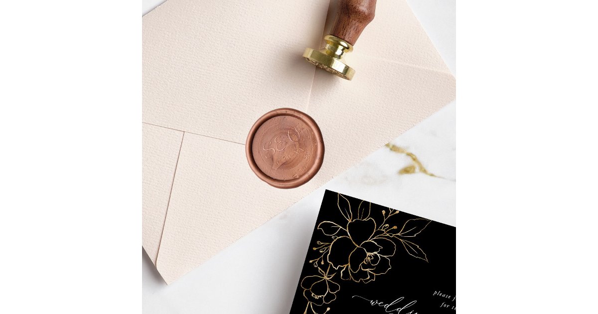 Simple Minimalist Wedding o Party Thick Monogram 3 Wax Seal Stamp | Zazzle