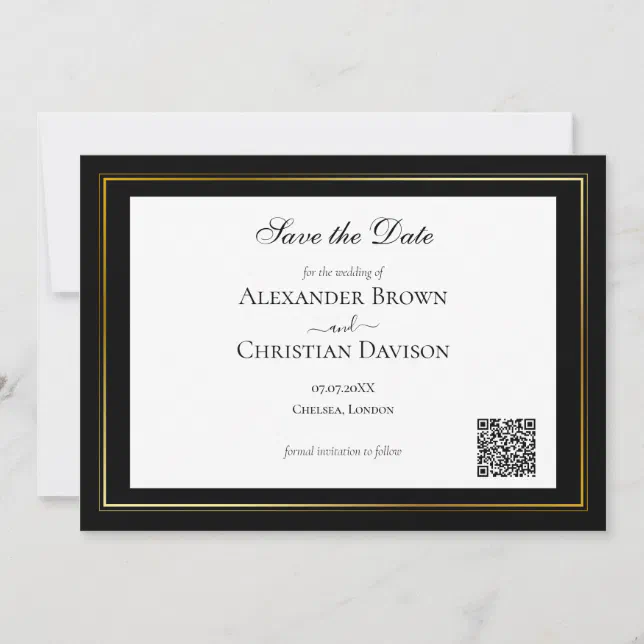 Simple Minimalist Wedding QR Code Invitation | Zazzle