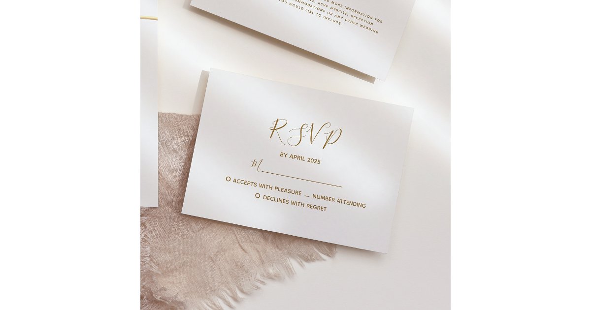 Simple Minimalist Wedding RSVP Card | Zazzle