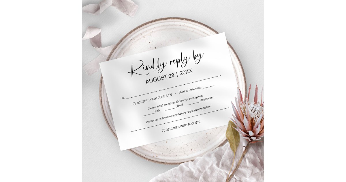 Simple Minimalist Wedding RSVP Cards | Zazzle