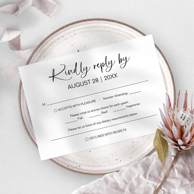 Simple Minimalist Wedding RSVP Cards | Zazzle