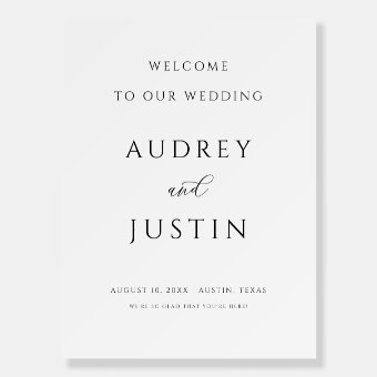 Simple Minimalist Welcome Sign-Edit Colors- Foam Board | Zazzle