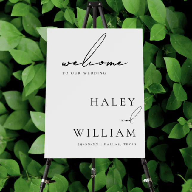 Simple Minimalist Whimsical Script Wedding Welcome Foam Board | Zazzle