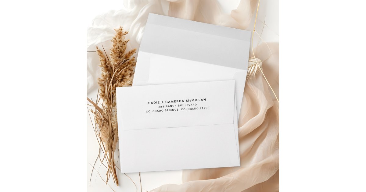 Simple Minimalist White Return Address Envelope | Zazzle
