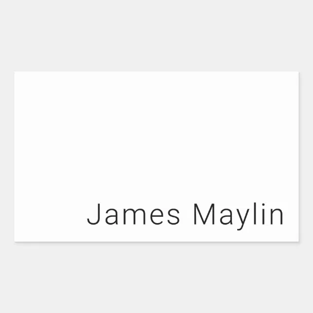Simple Minimalistic Editable Name or other Text Rectangular Sticker ...