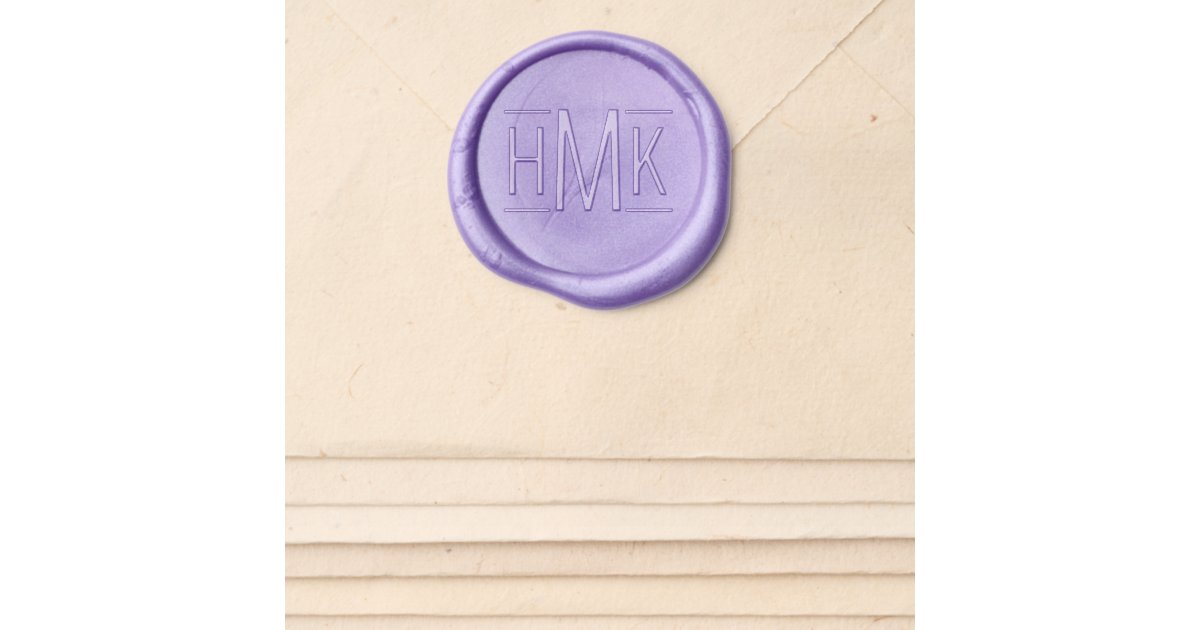 Simple Minimalistic Monogram 3 Initials Lines Wax Seal Sticker | Zazzle