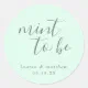 Simple Mint Green Elegant Wedding Classic Round Sticker | Zazzle