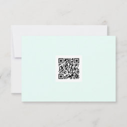 Simple mint green thank you script logo qr code | Zazzle