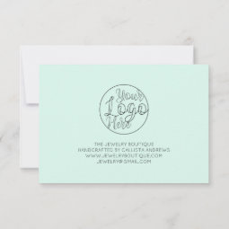 Simple Mint Handwritten Hearts Customer Business Thank You Card | Zazzle