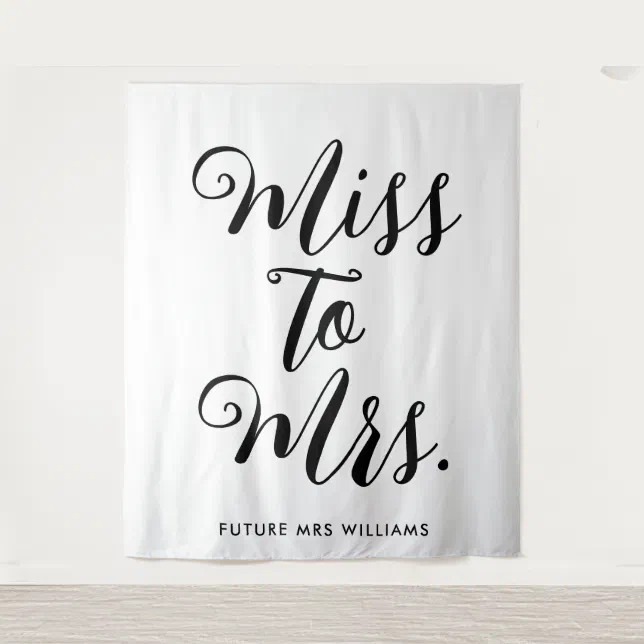 Simple Miss to Mrs Banner Bridal Shower Backdrop | Zazzle