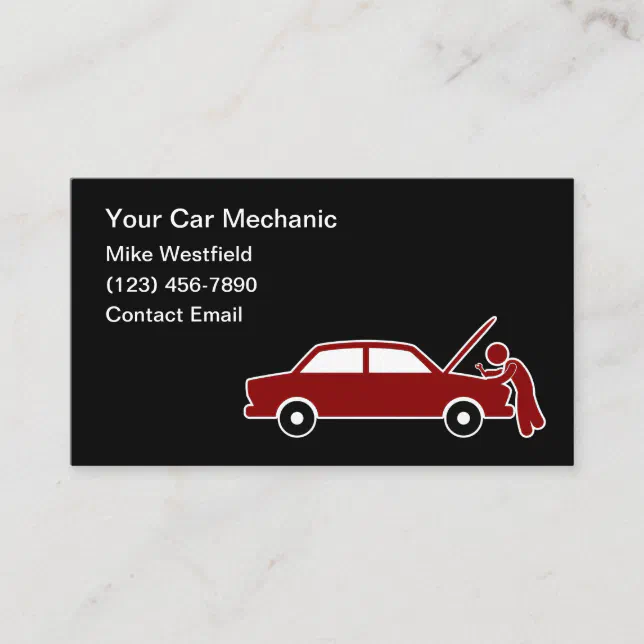Simple Mobile Car Mechanic Business Cards | Zazzle