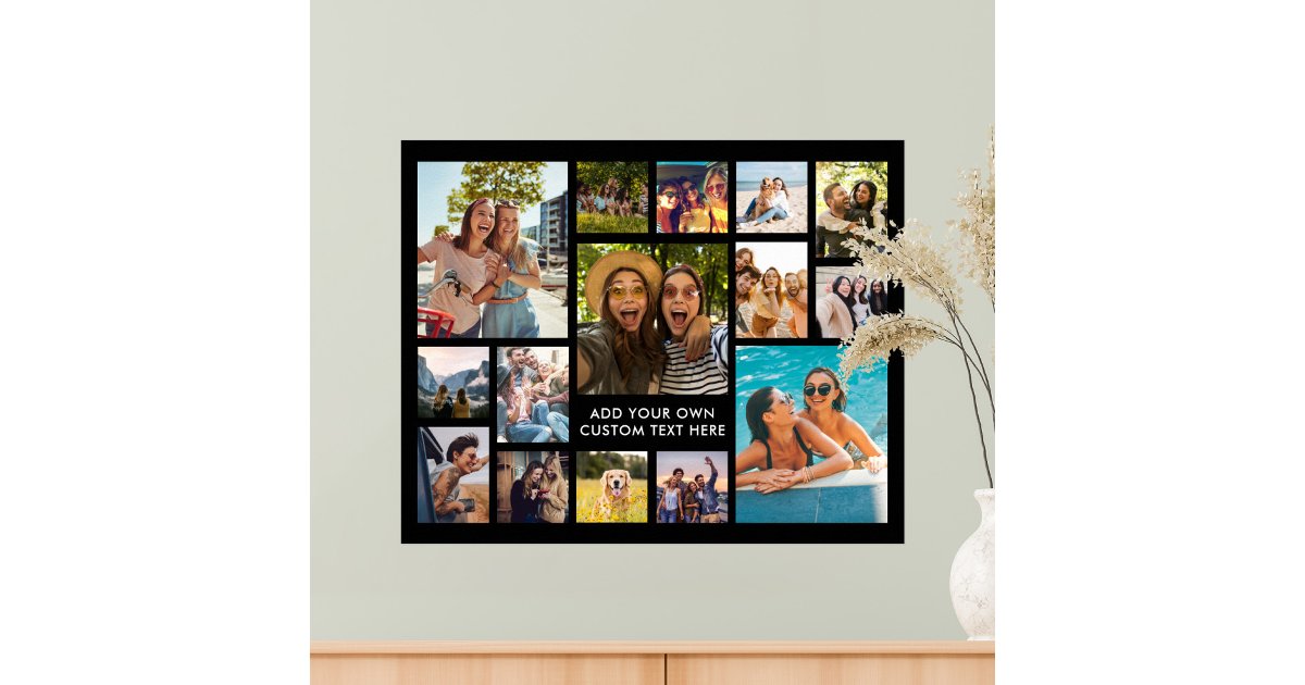 Simple Modern 15 Photo Collage Poster | Zazzle
