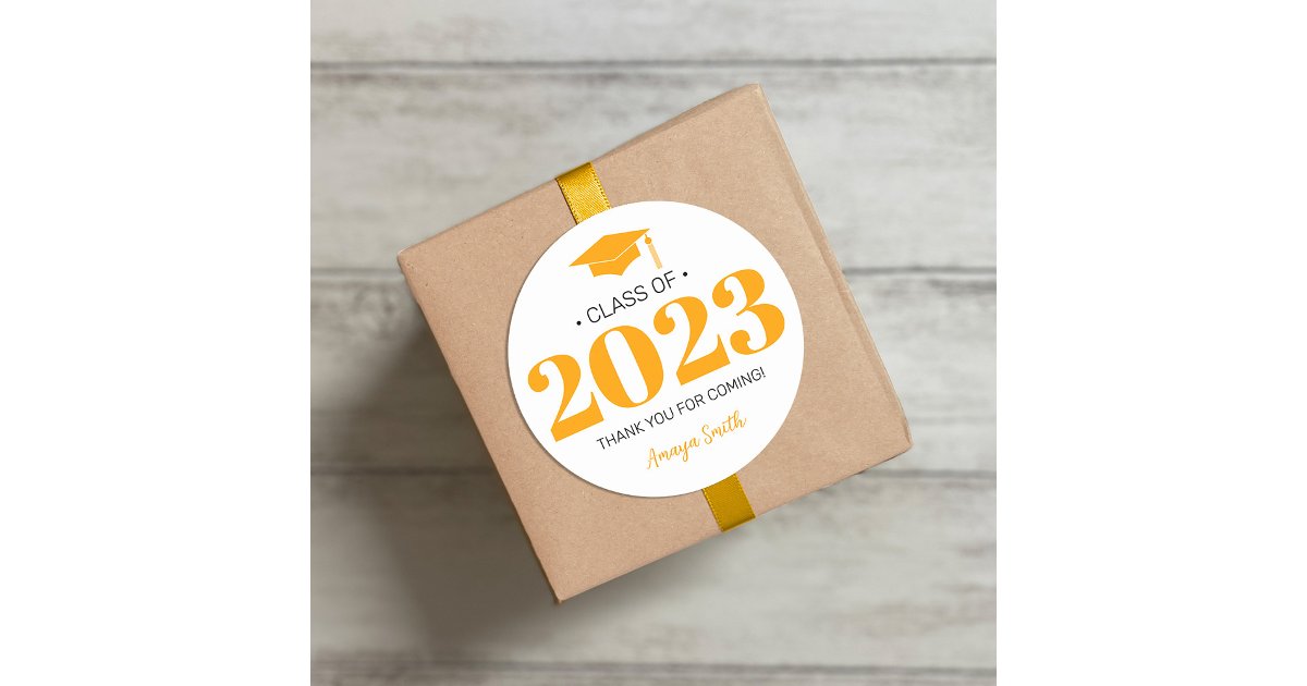Simple Modern 20__ Graduation Gift Sticker | Zazzle