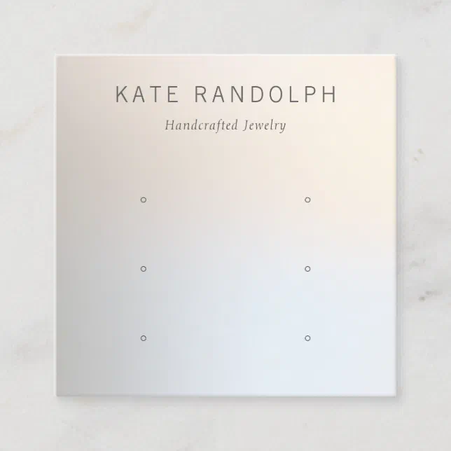 Simple Modern 3 Stud Earring Jewelry Display Square Business Card | Zazzle