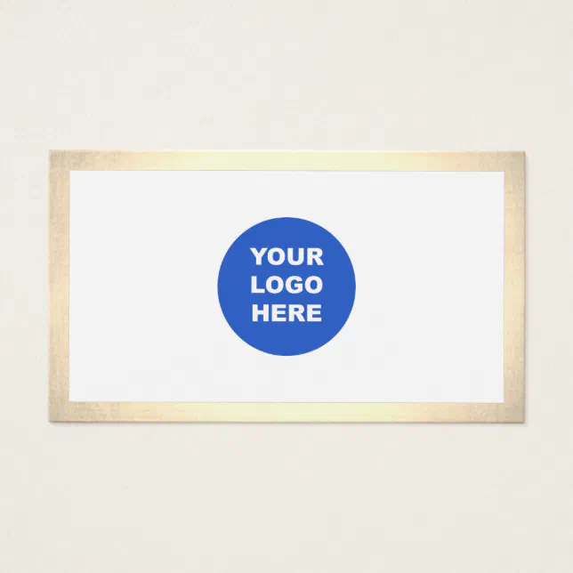 Simple Modern Add Logo Gold Border | Zazzle