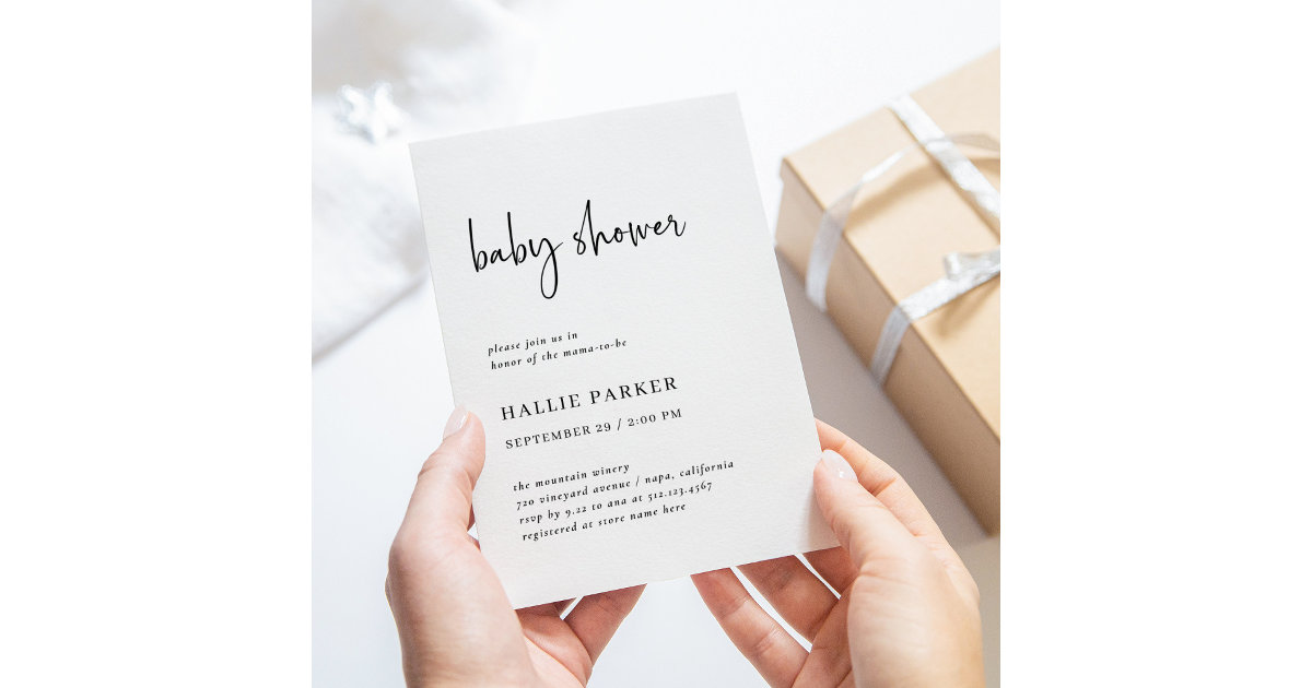 Simple Modern and Minimalist | Baby Shower Invitation | Zazzle