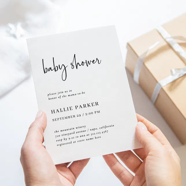 Simple Modern and Minimalist | Baby Shower Invitation | Zazzle