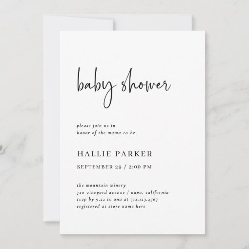 Simple Modern and Minimalist | Baby Shower Invitation | Zazzle