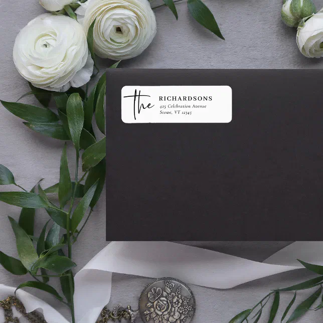 Simple Modern and Minimalist | Black and White Label | Zazzle