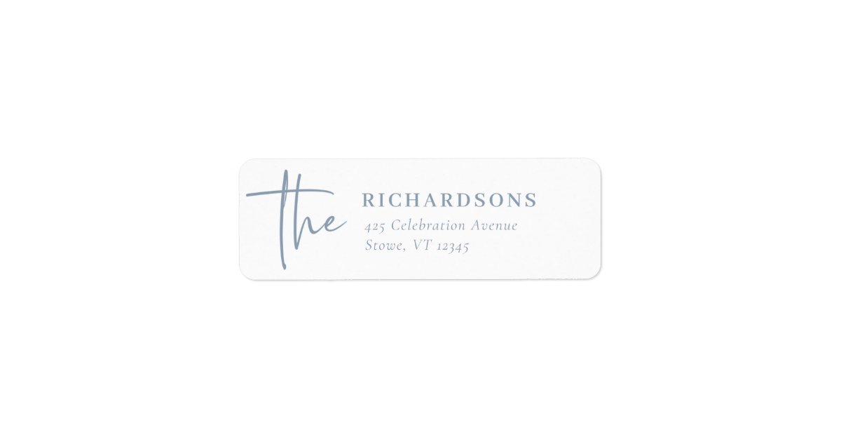 Simple Modern and Minimalist Dusty Blue and White Label | Zazzle
