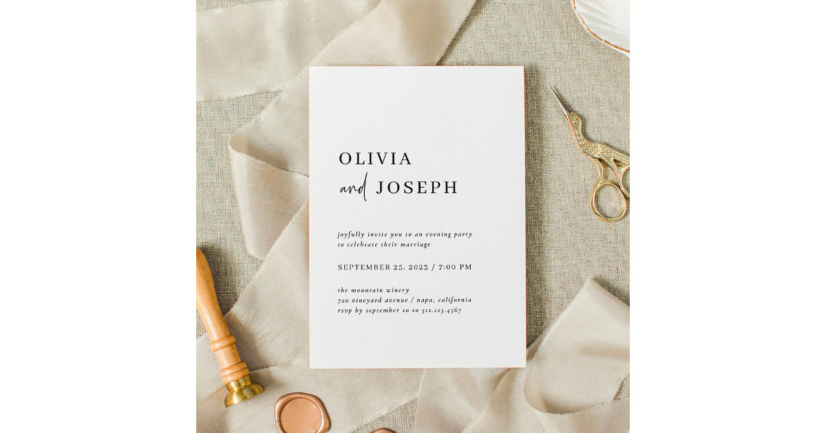 Simple Modern and Minimalist | Evening Party Invitation | Zazzle