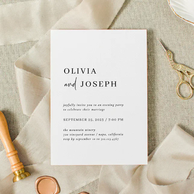 Simple Modern and Minimalist | Evening Party Invitation | Zazzle