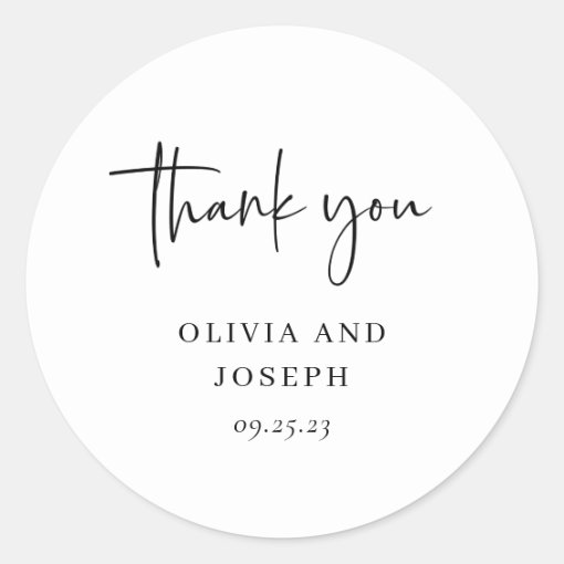 Simple Modern and Minimalist | Wedding Classic Round Sticker | Zazzle