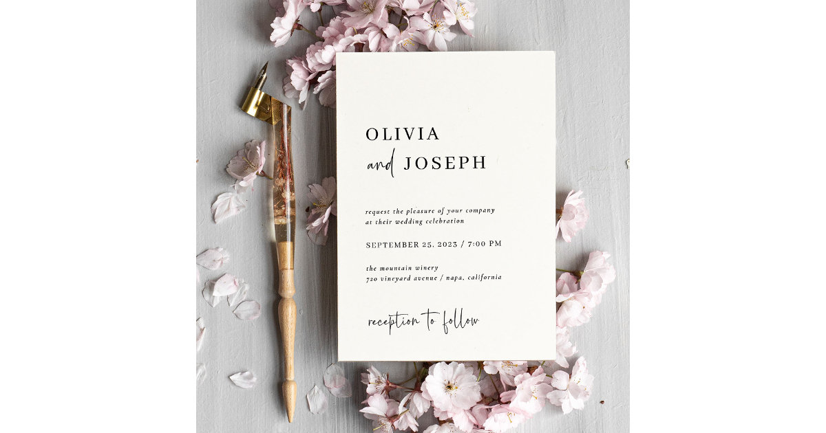 Simple Modern and Minimalist | Wedding Invitation | Zazzle