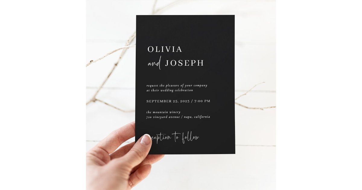 Simple Modern and Minimalist | Wedding Invitation | Zazzle