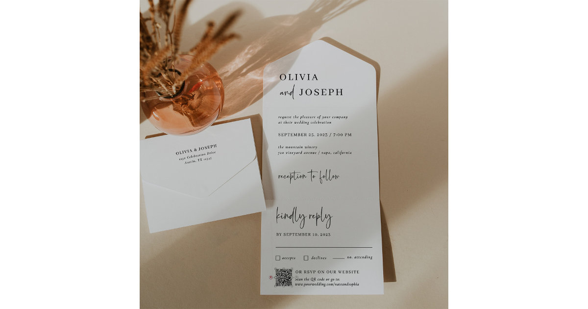 Simple Modern and Minimalist | Wedding QR Code All In One Invitation ...
