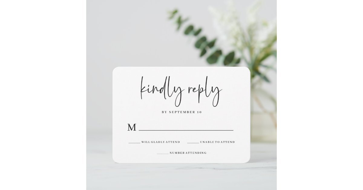 Simple Modern and Minimalist | Wedding RSVP Card | Zazzle