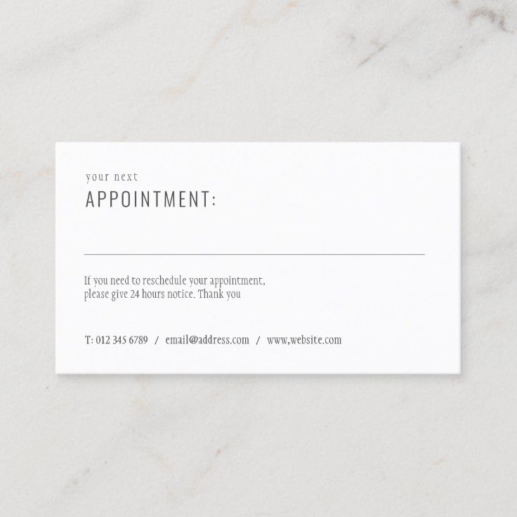 Simple Modern Appointment Card | Zazzle