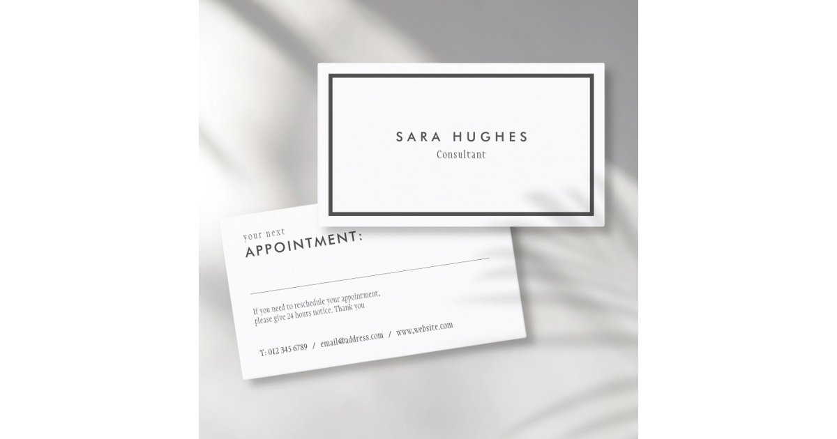 Simple Modern Appointment Card | Zazzle
