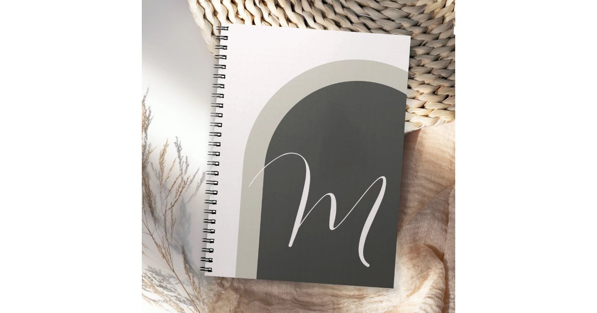 Simple Modern Arch with Monogram Initial Notebook | Zazzle